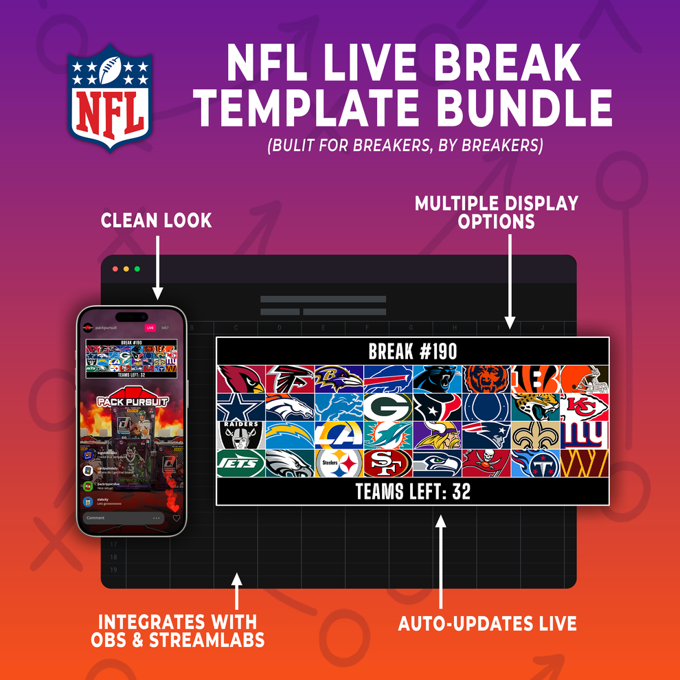 NFL Break Template Bundle For Google Sheets – Pack Pursuit, LLC